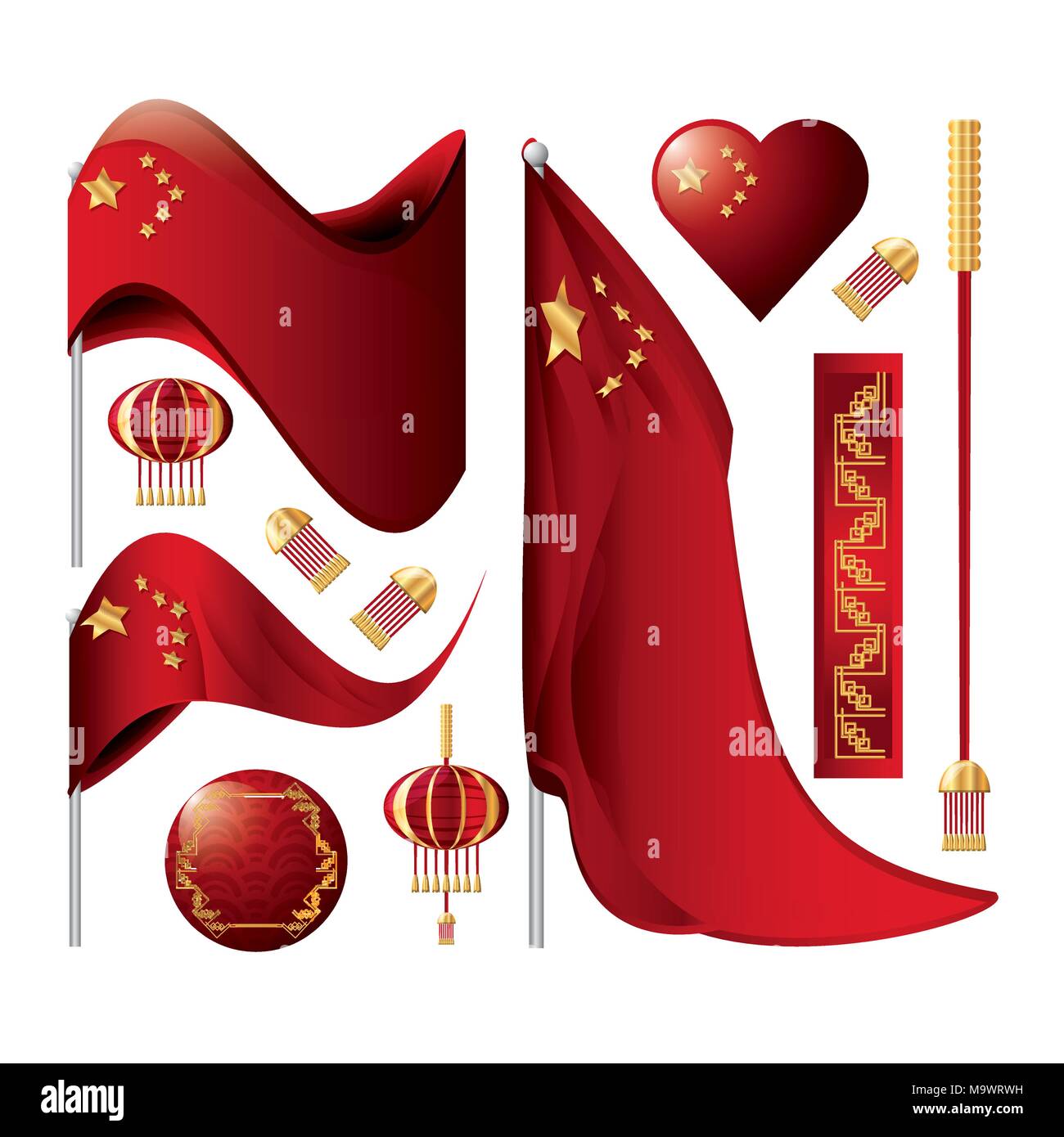 chinese culture set icons vector illustration design Stock Vector Image ...