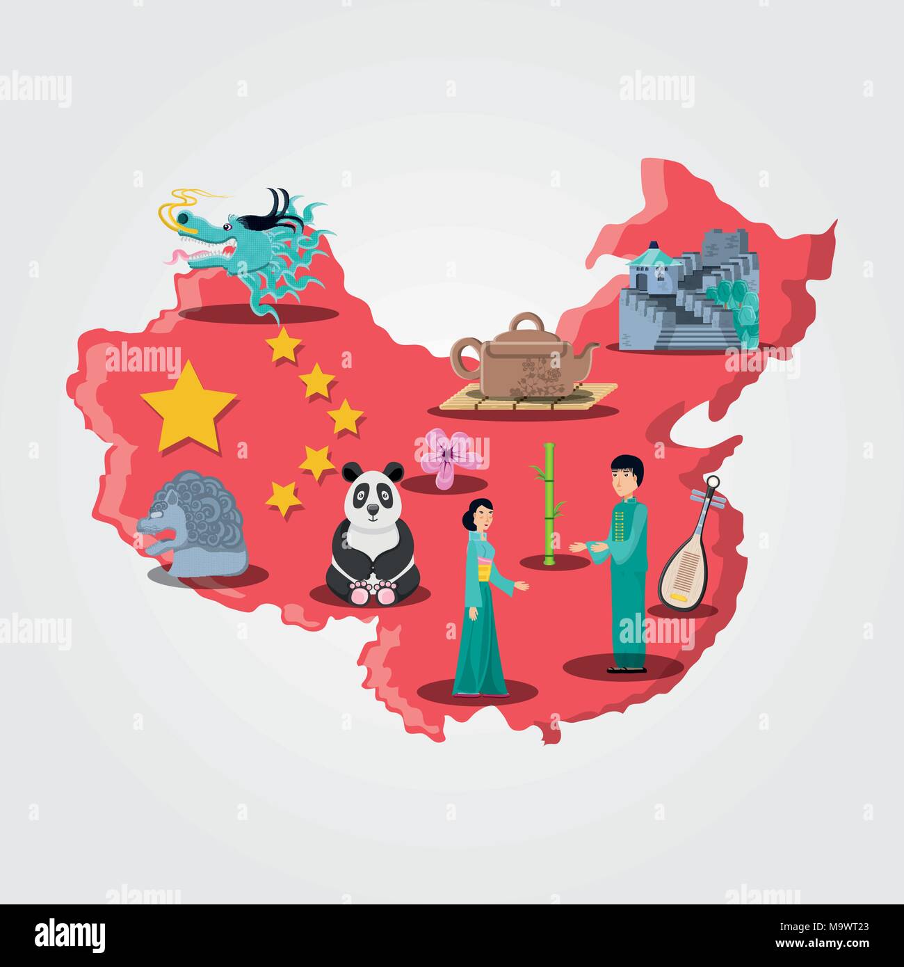 chinese culture set icons vector illustration design Stock Vector Image ...