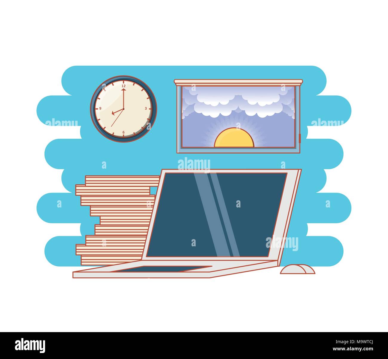 work time elements icons vector illustration design Stock Vector Image ...