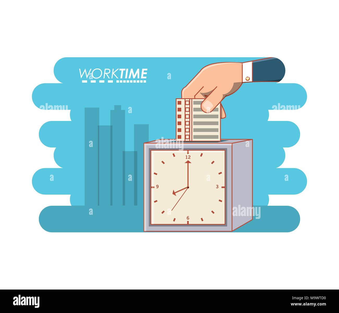 work time elements icons vector illustration design Stock Vector Image ...