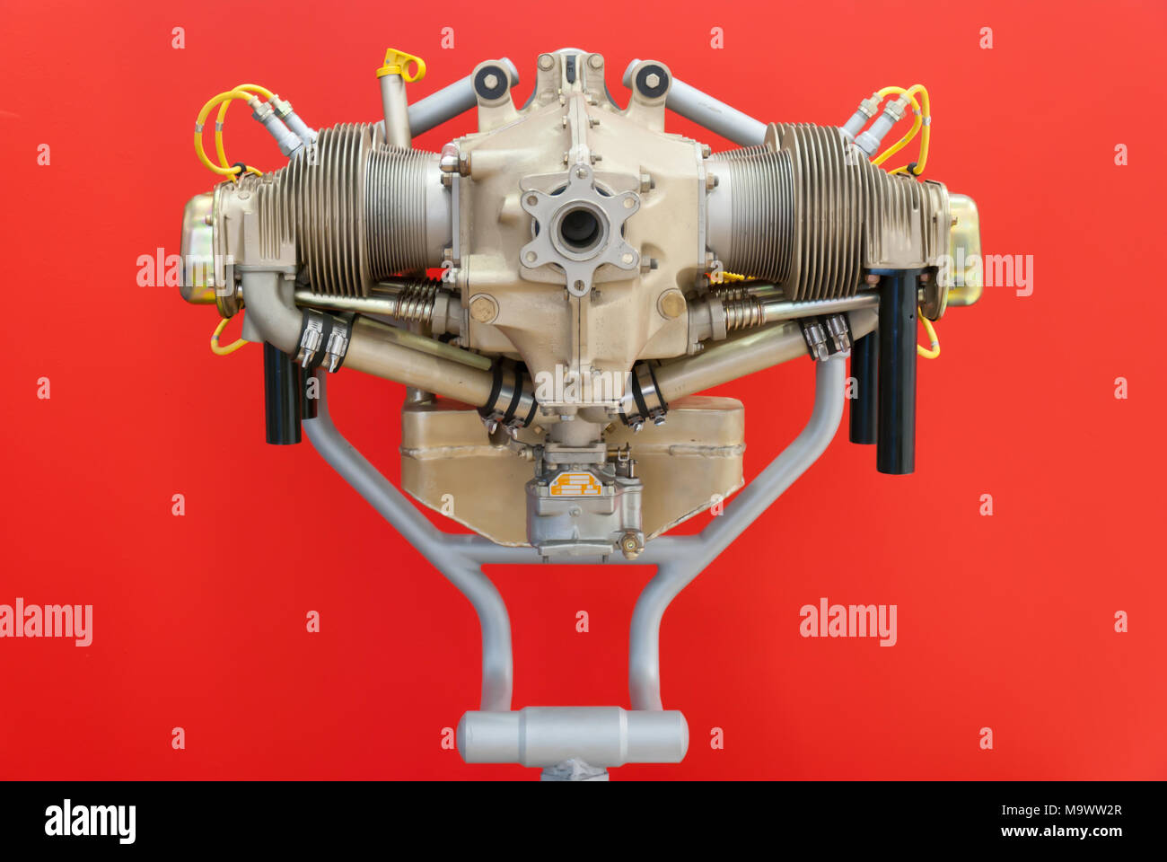 The image of an engine under the red background Stock Photo - Alamy
