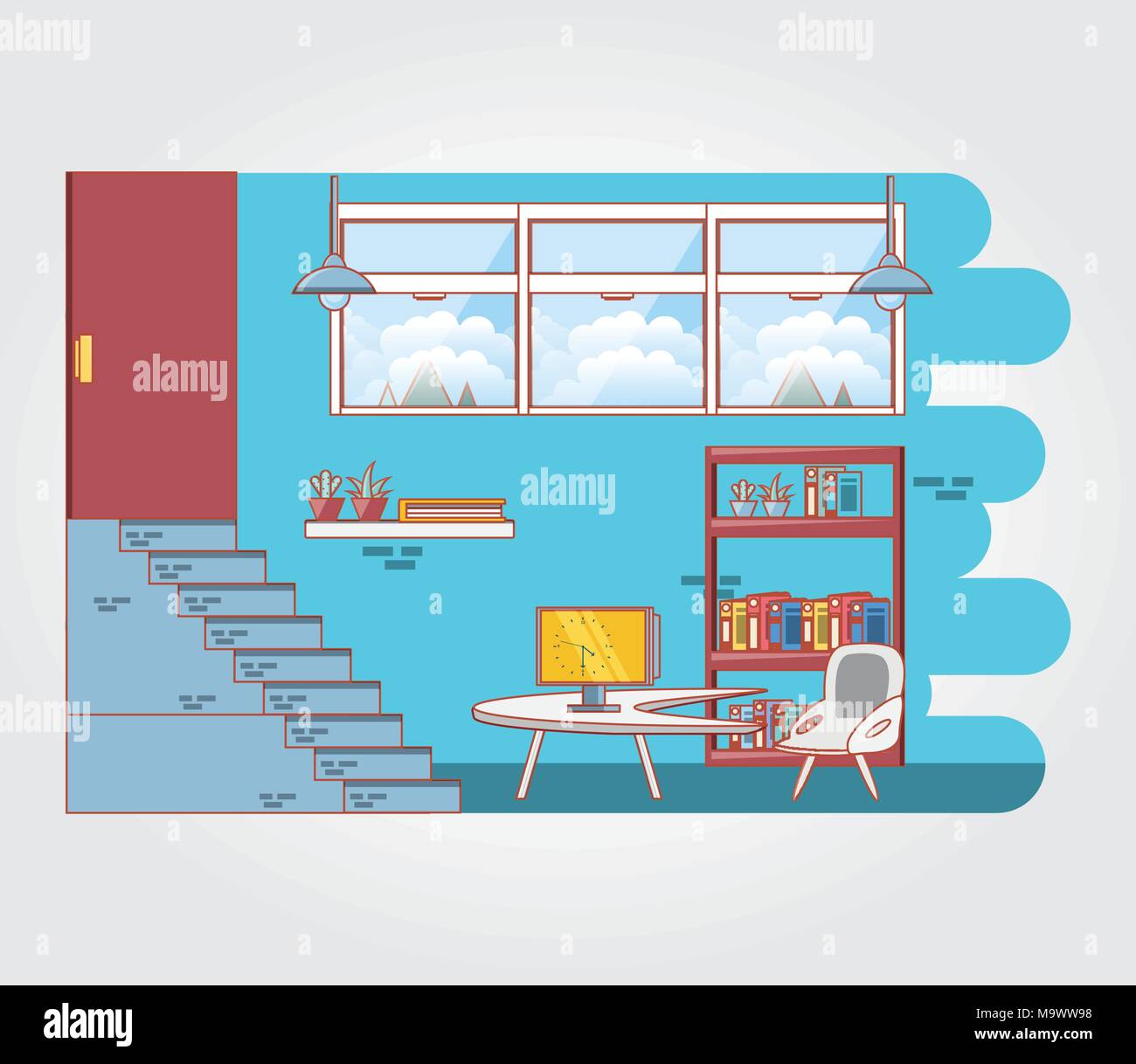 work time elements icons vector illustration design Stock Vector Image ...