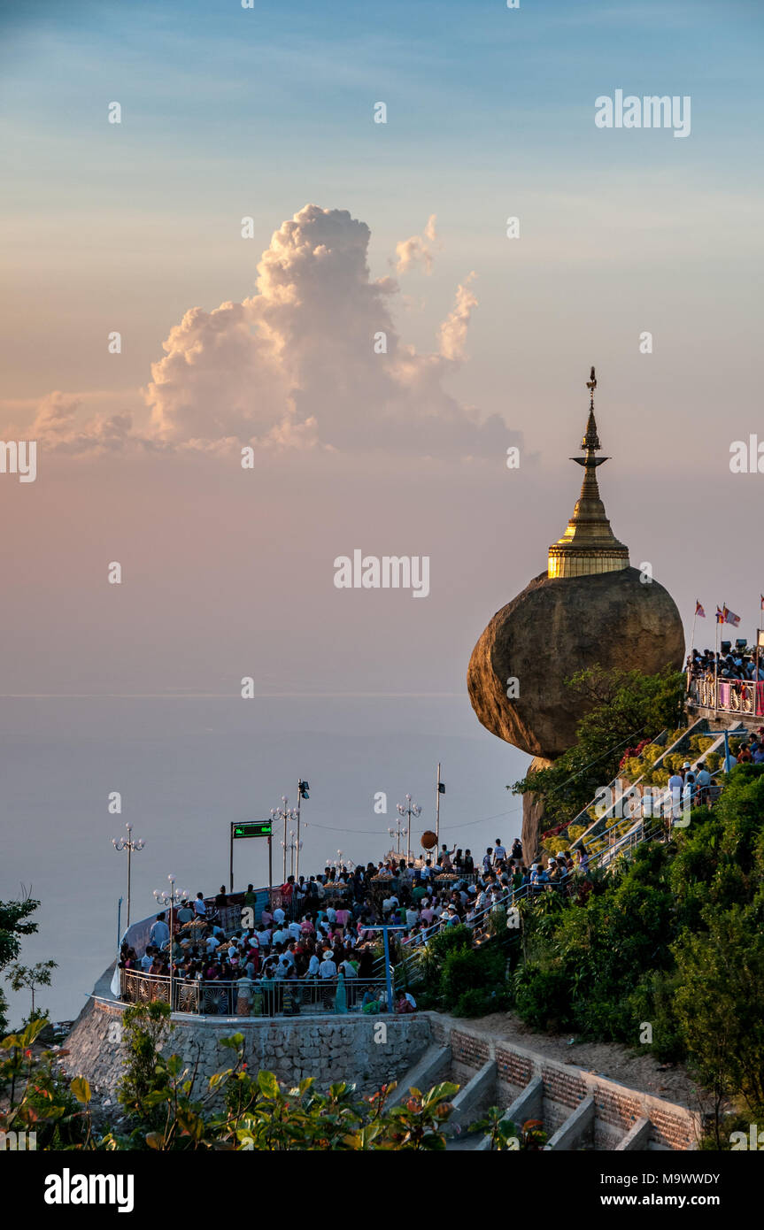 the Golden Rock at Kyaiktiyo in Myanmar Stock Photo - Alamy