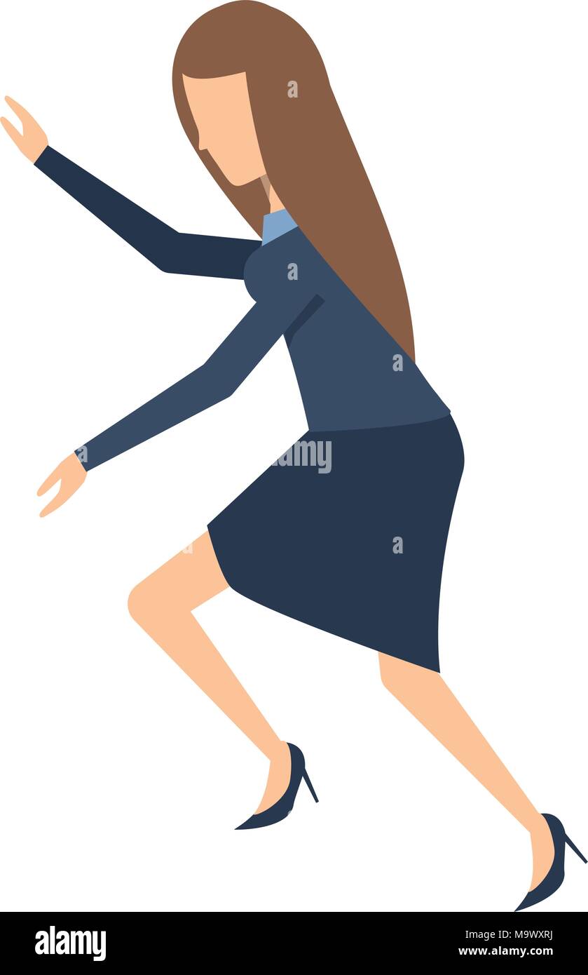 avatar businesswoman running over white background, colorful design ...