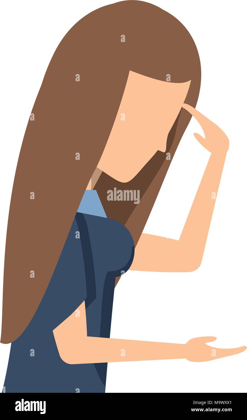 avatar businesswoman thinking over white background, colorful design ...