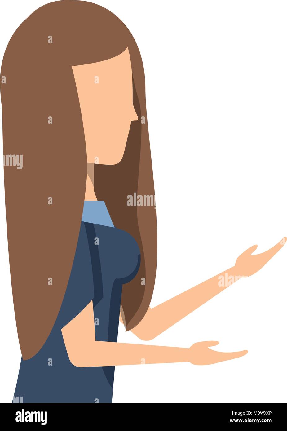 avatar young businesswoman thinking over white background, colorful ...