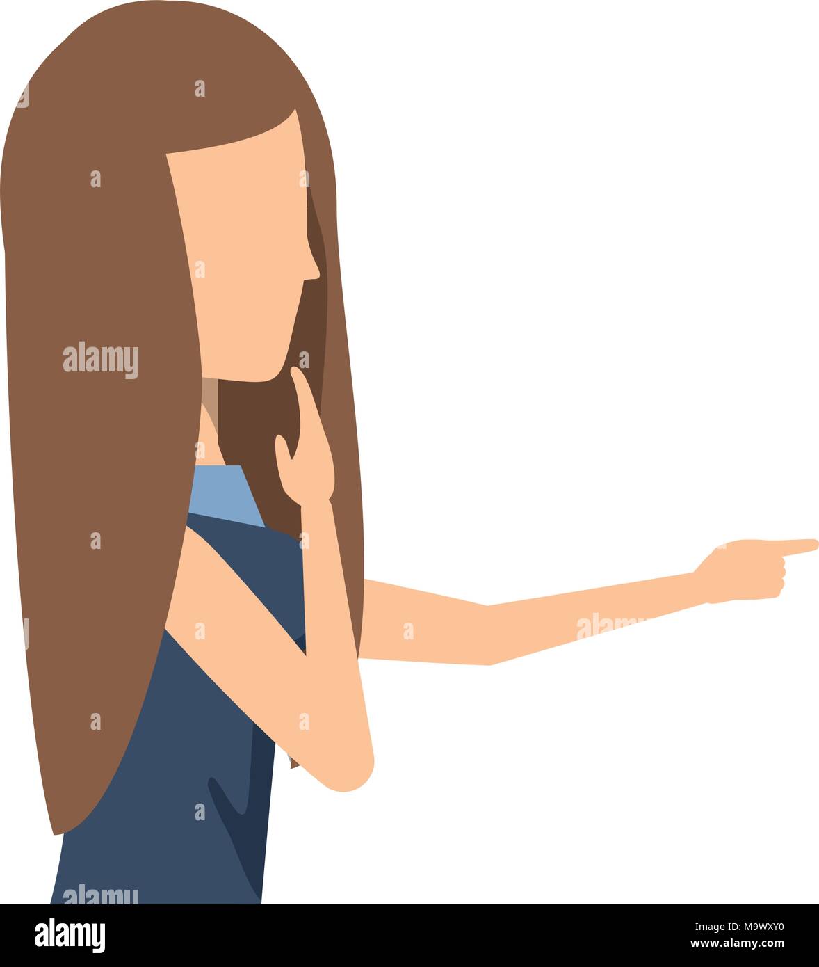 avatar businesswoman thinking over white background, colorful design ...