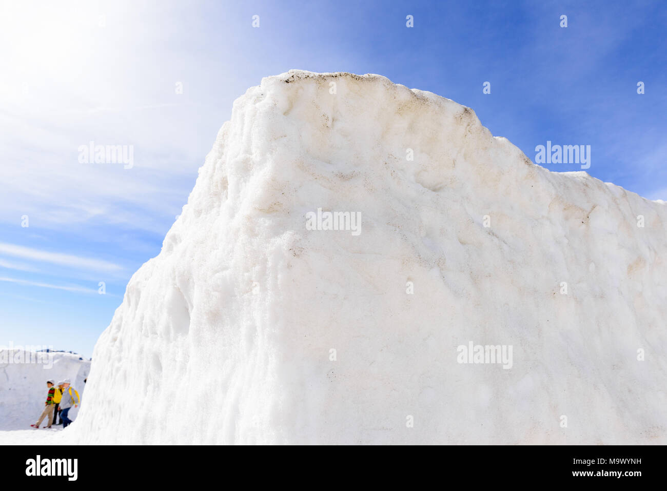 Snow corridor at Murodo in Tateyama, Toyama, Japan. Murodo is the ...