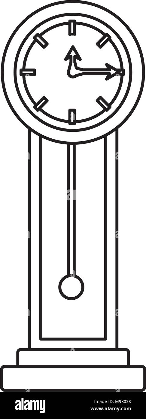 antique clock icon over white background, vector illustration Stock ...