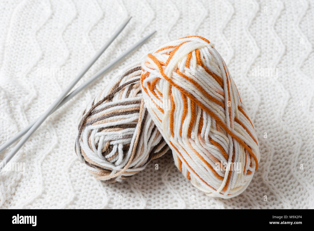 Knitting product, knitting equipment, knitting wool yarn Stock Photo ...