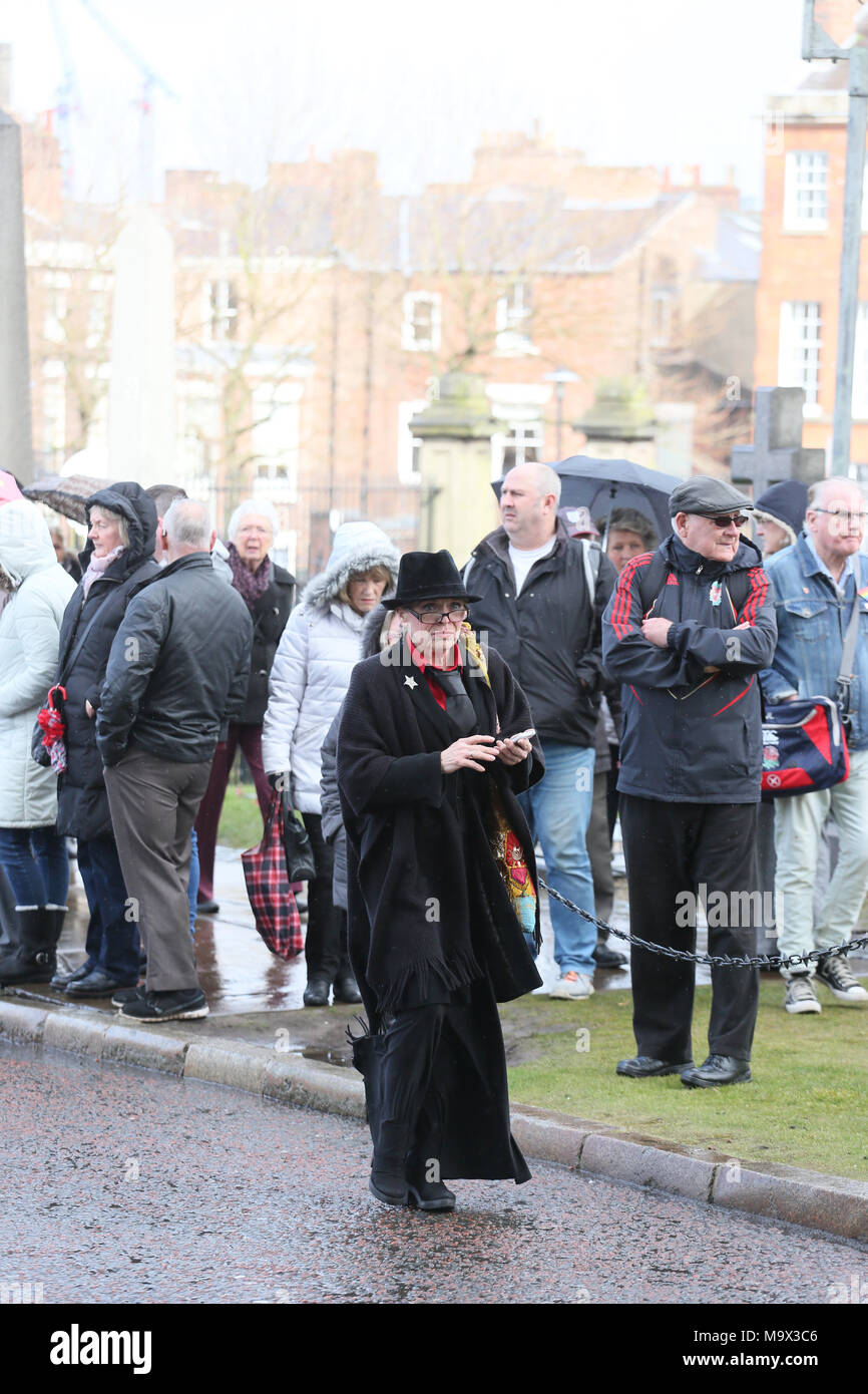 Liverpool, UK. 28th march, 2018. The funeral of Ken Dodd at the ...