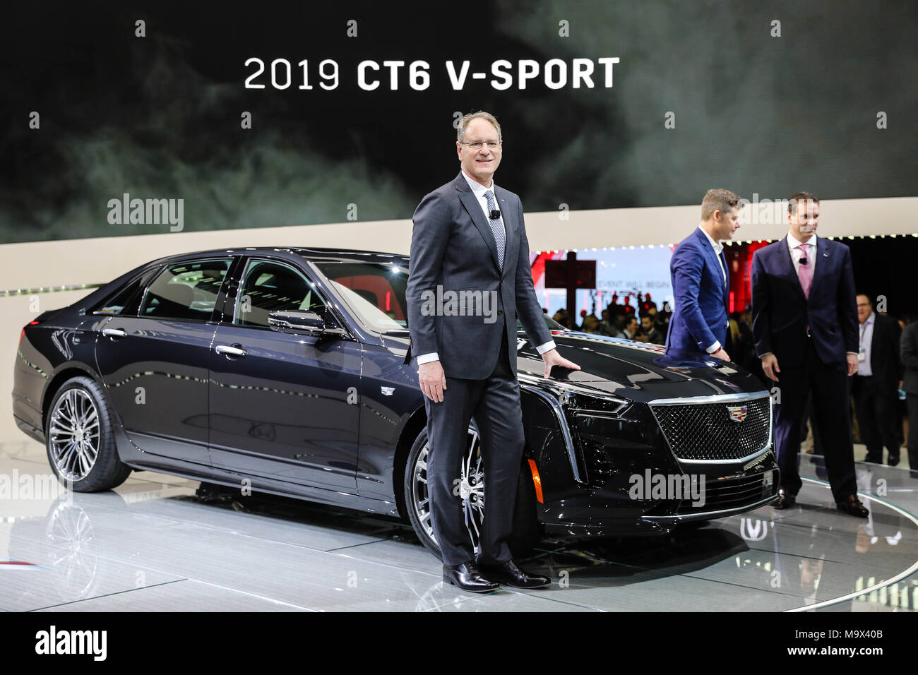 New York, New York, USA. 28th Mar, 2018. Cadillac CT6 V-SPORT is seen ...