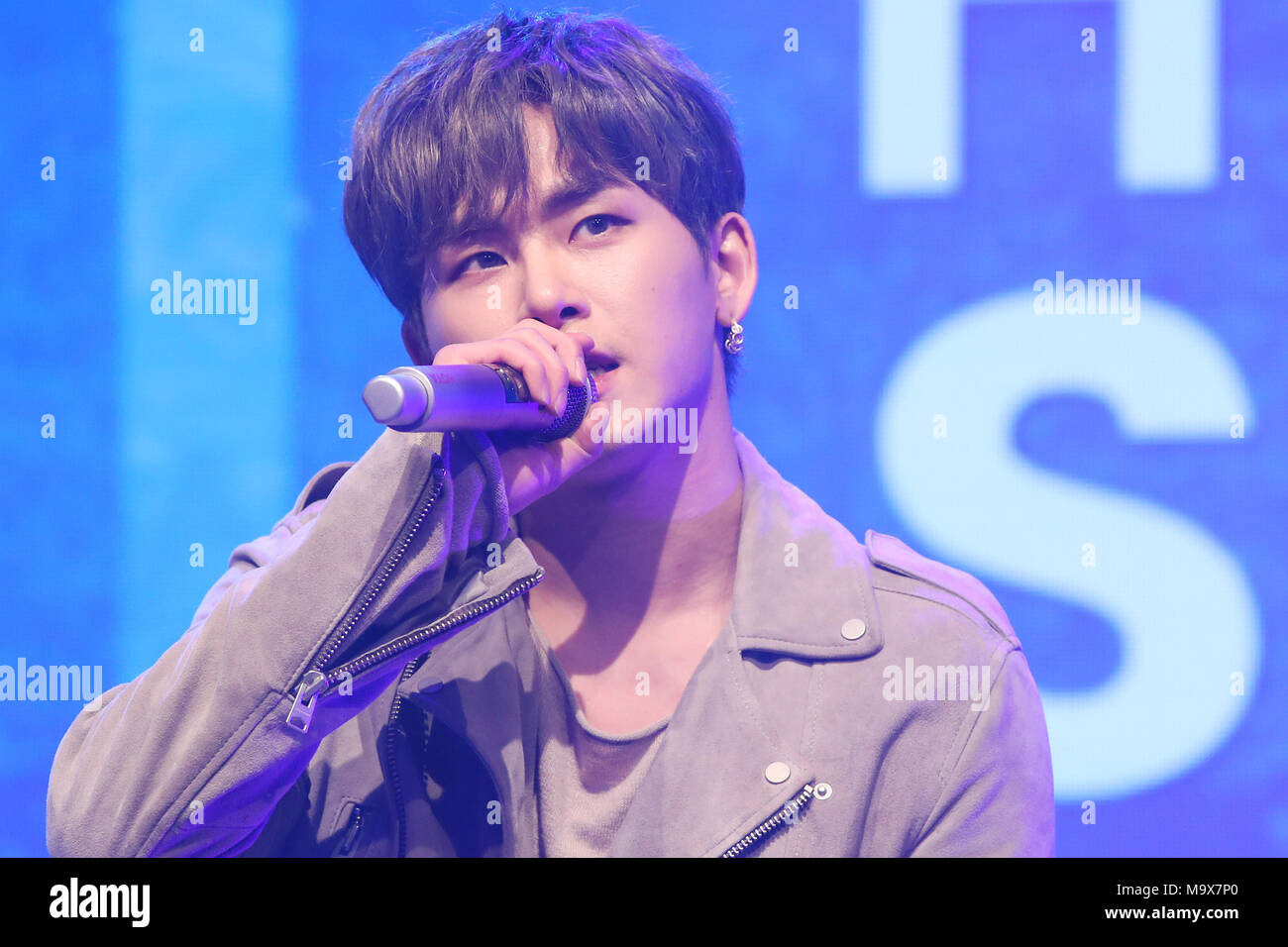 29th Mar, 2018. S. Korean singer Hoya South Korean singer Hoya attends a showcase for his first ...