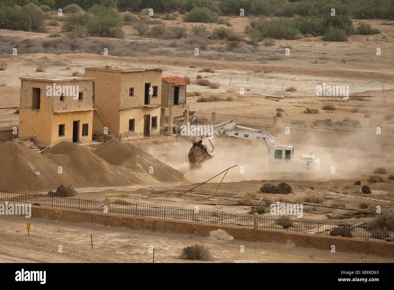 Qaser el Yahud, Israel 29th March 2018. A mine clearance machine with a ...
