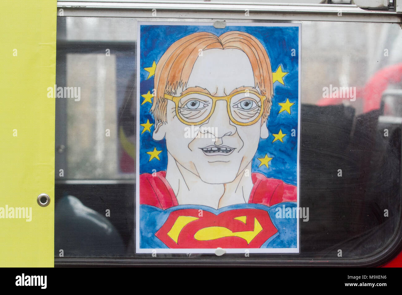 London, UK. 29th March 2018. A cartoon of Brexit negotiator Guy ...