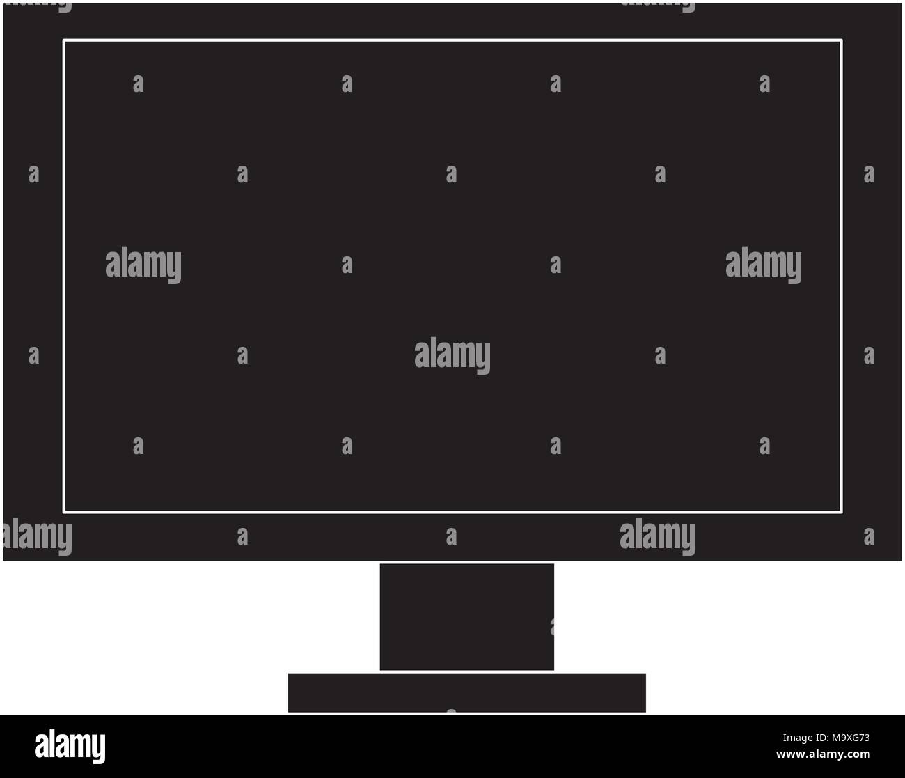 computer monitor icon over white background, vector illustration Stock ...