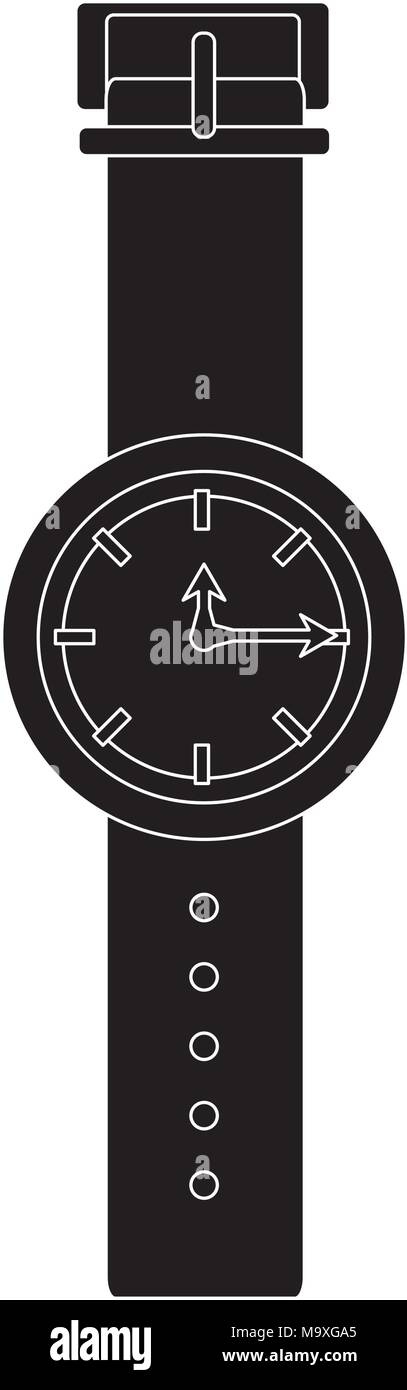 watch icon over white background, vector illustration Stock Vector ...