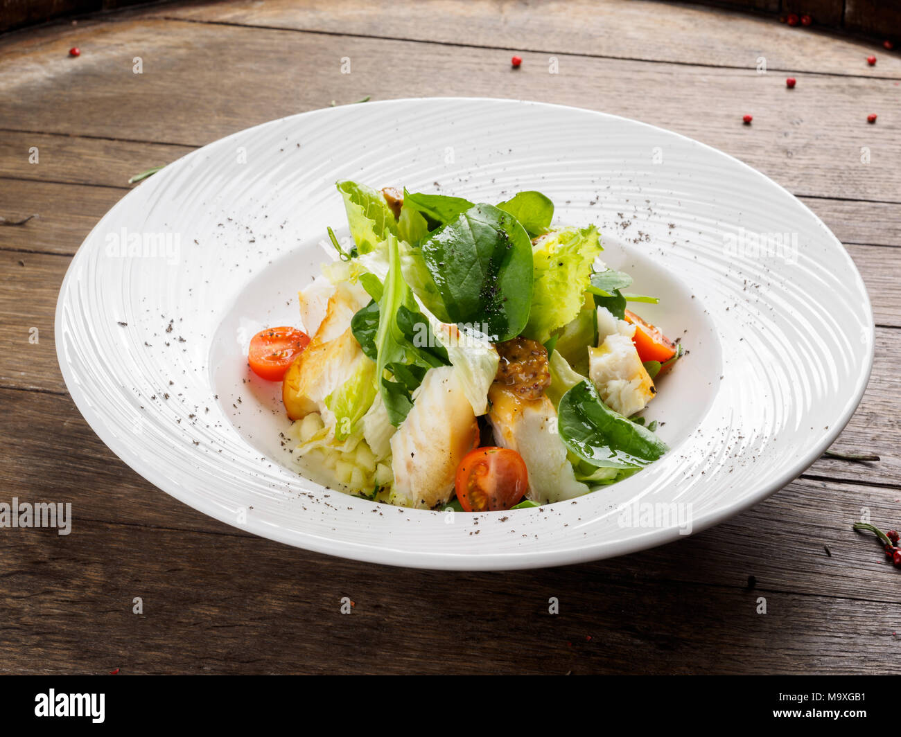 Salad with smoked cod Stock Photo - Alamy