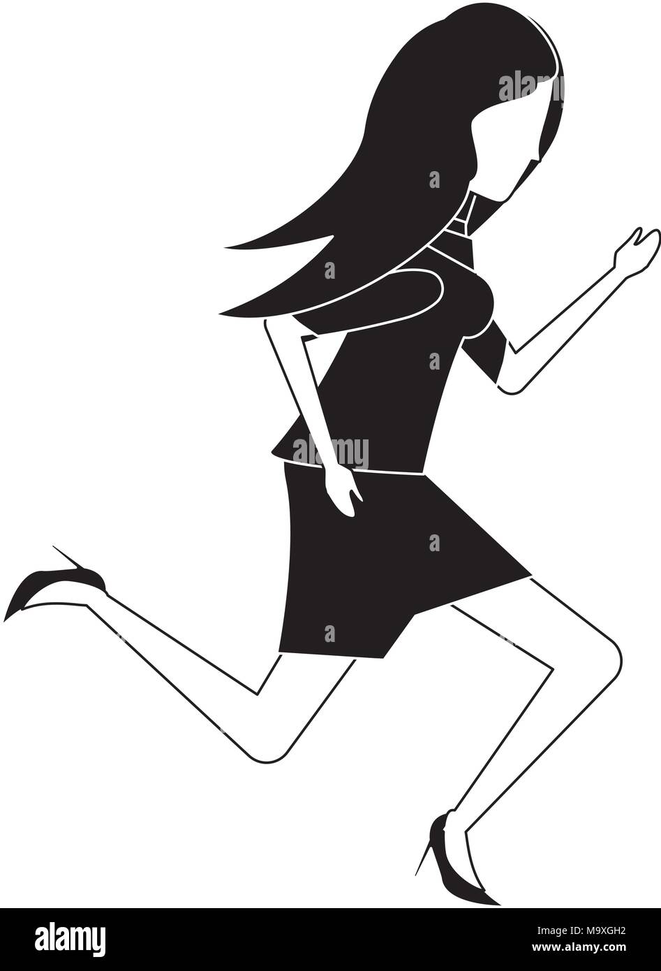 avatar businesswoman running over white background, vector illustration ...