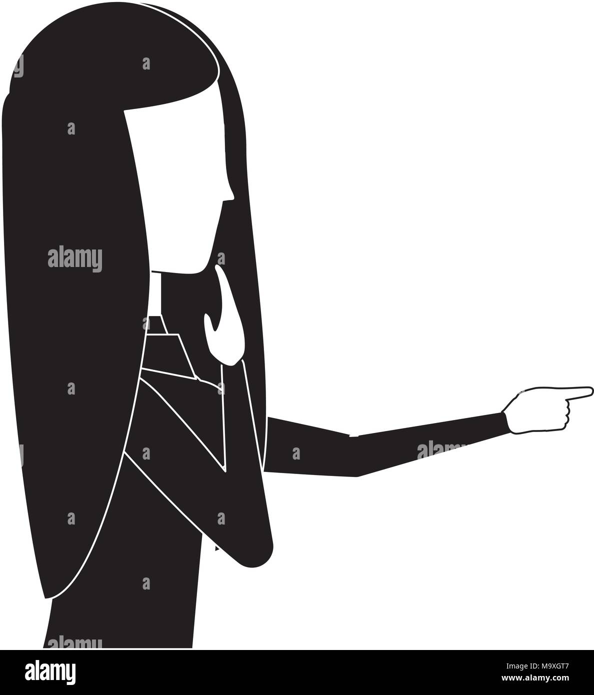 avatar businesswoman thinking over white background, vector ...