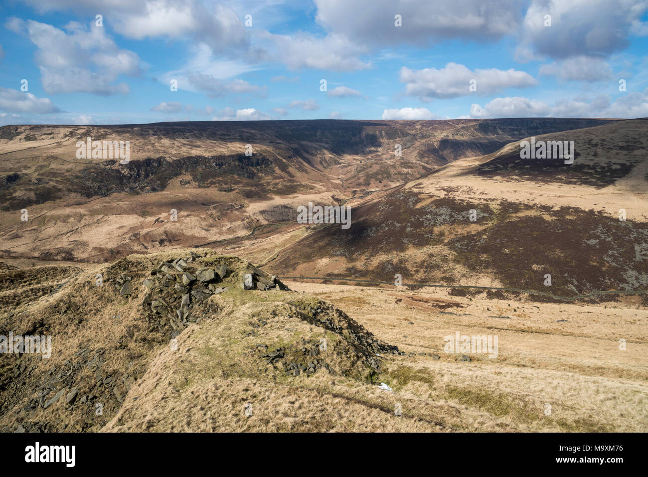 Beautiful early spring day at Crowden in the Peak District national ...