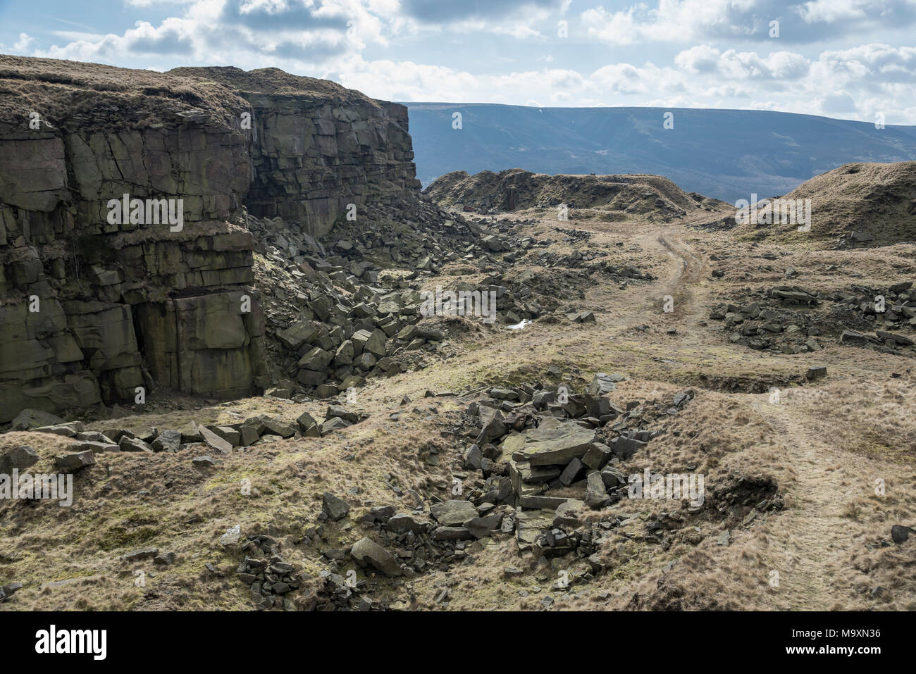 Crowden quarry in the Longdendale valley, North Derbyshire, England. A ...
