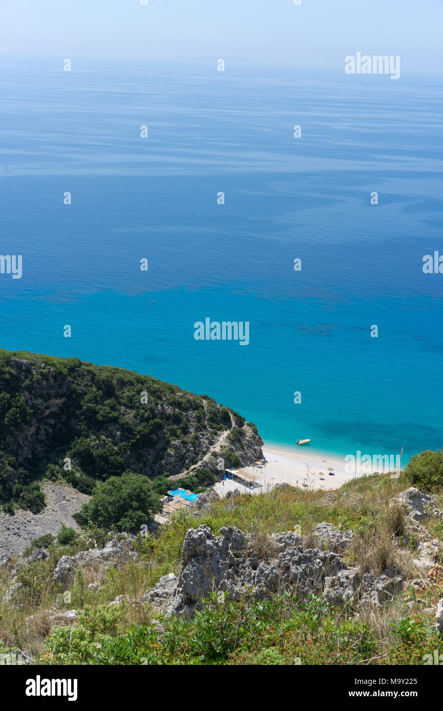 a look on gjipe beach in Albania from the trail leading there Stock ...