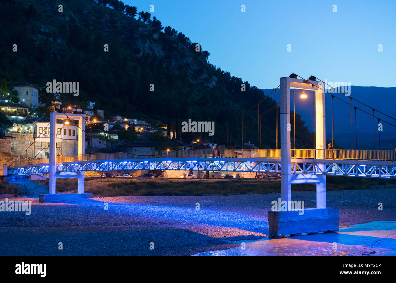 Bridge in berat, Albania during the blue hour Stock Photo - Alamy