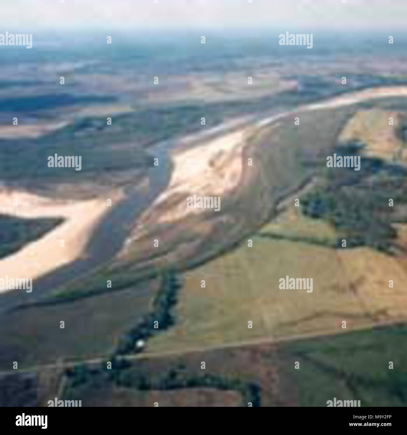 Aerial view of the Red River. Aerial view of the Red River Stock Photo ...