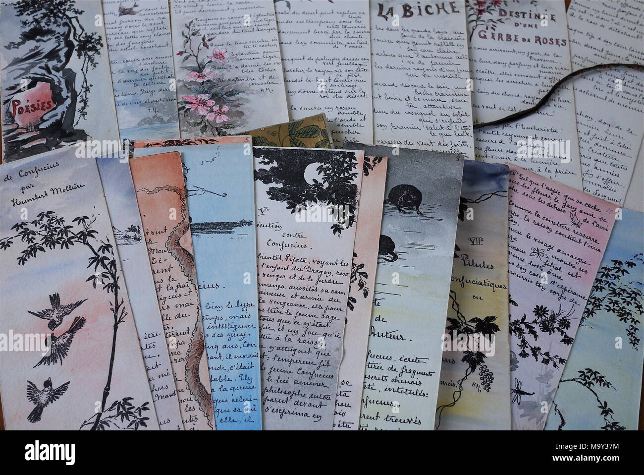 Handwritten poetry booklet, Lyon, France Stock Photo - Alamy