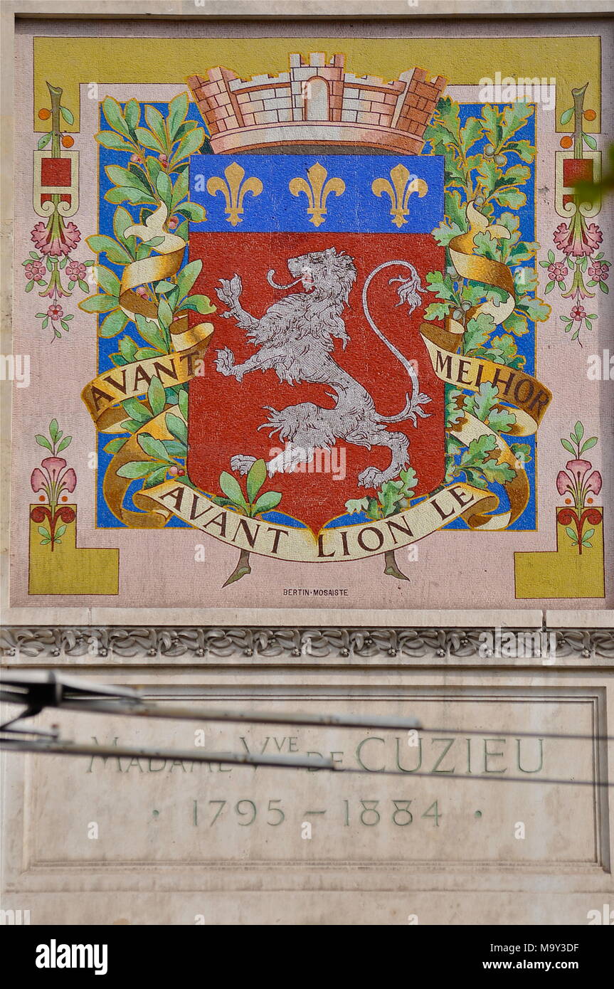 Town of Lyon's shield, Lyon, France Stock Photo - Alamy