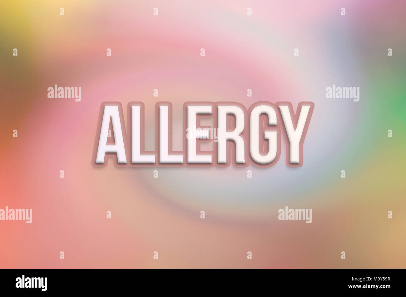 Allergy conceptual words, with twirl & colorful as background for web ...