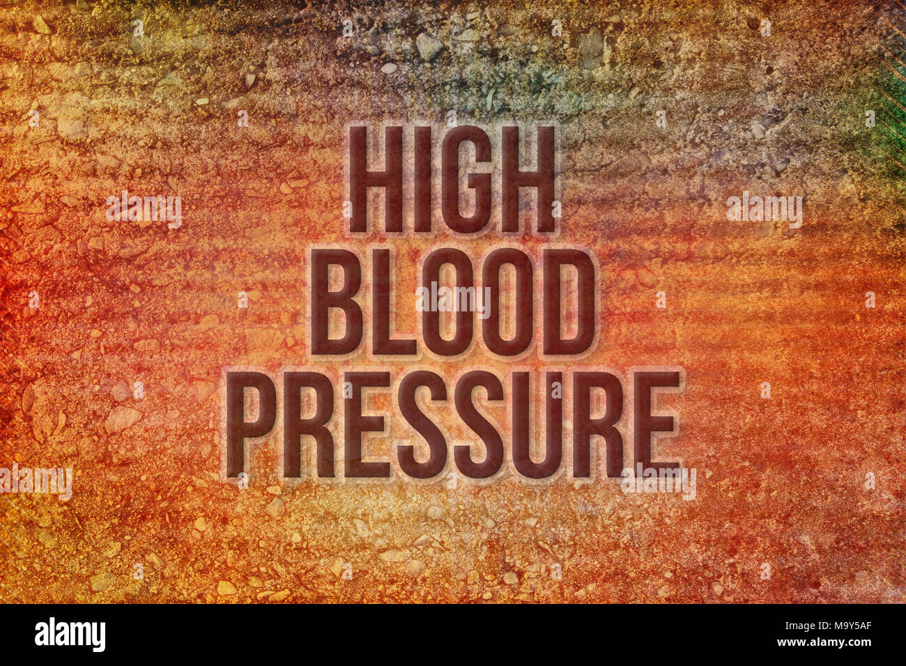 High blood pressure, health & medical, conceptual words, with colorful ...