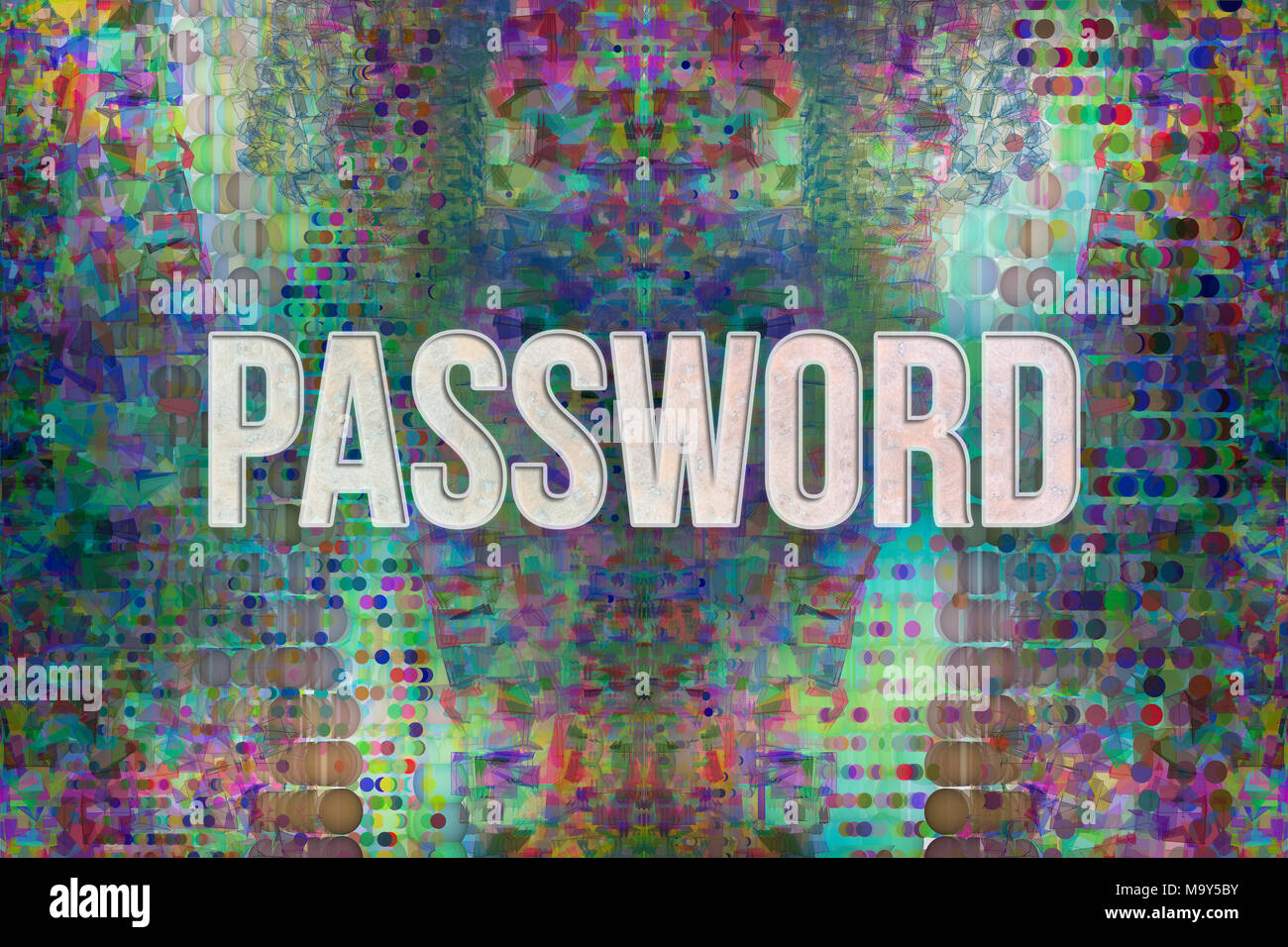 Password, information technology IT conceptual words, with colorful ...