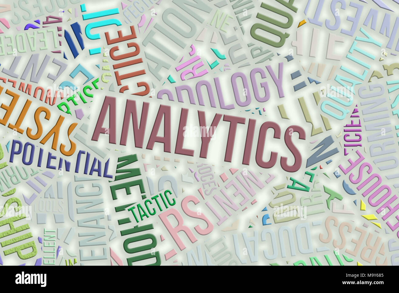 Analytics, business word cloud, abstract embossed, for web page ...