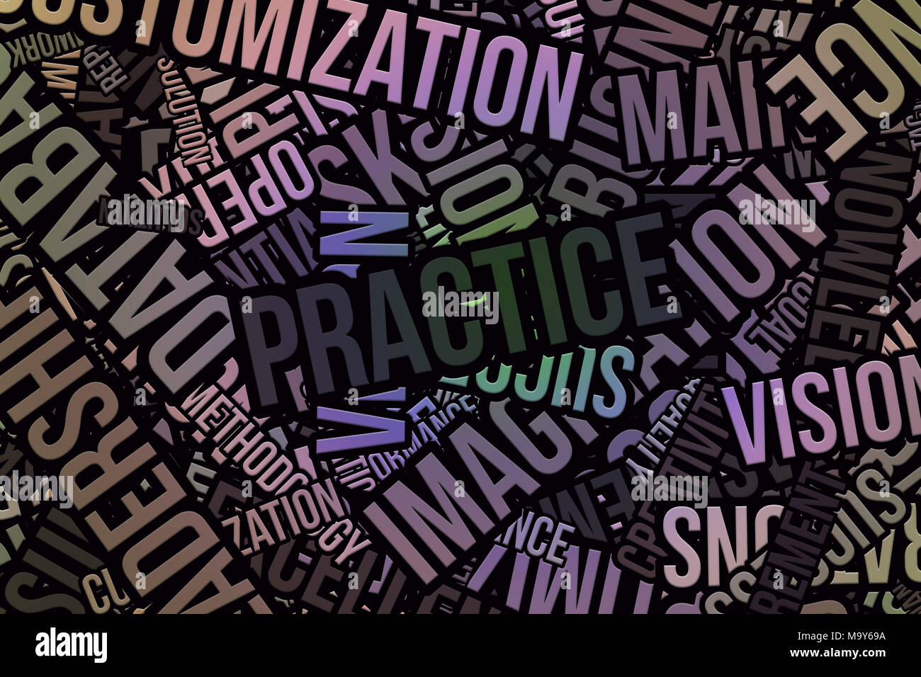 Practice, business word cloud, abstract embossed, for web page, graphic ...