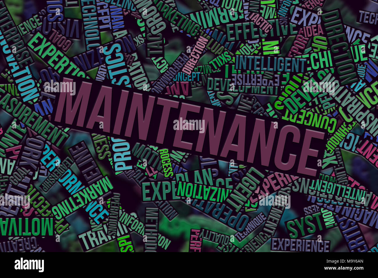 Maintenance, business word cloud, abstract embossed, for web page ...