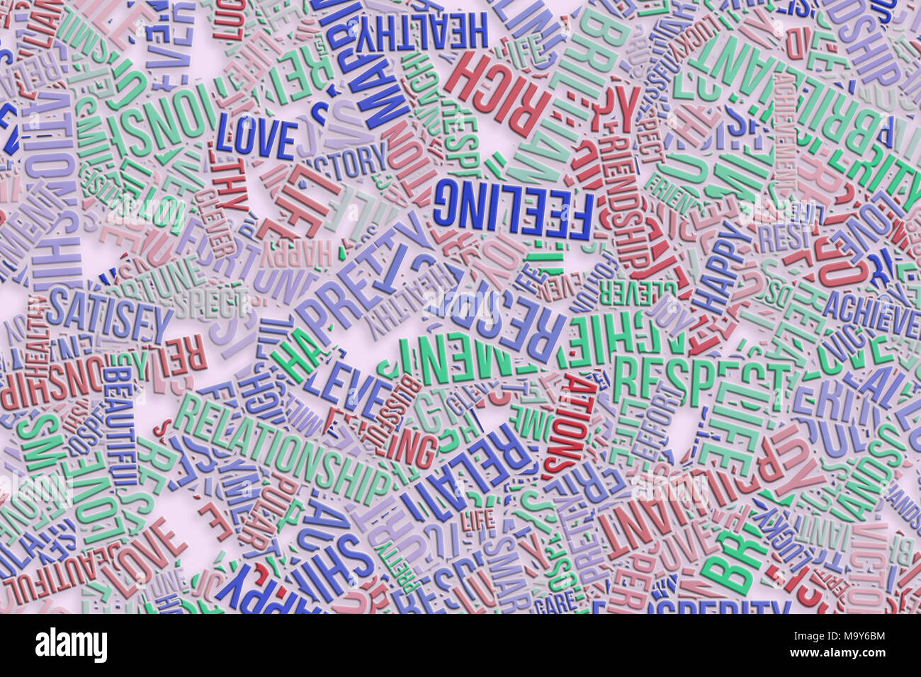 Happy word cloud, abstract embossed, for web page, graphic design ...