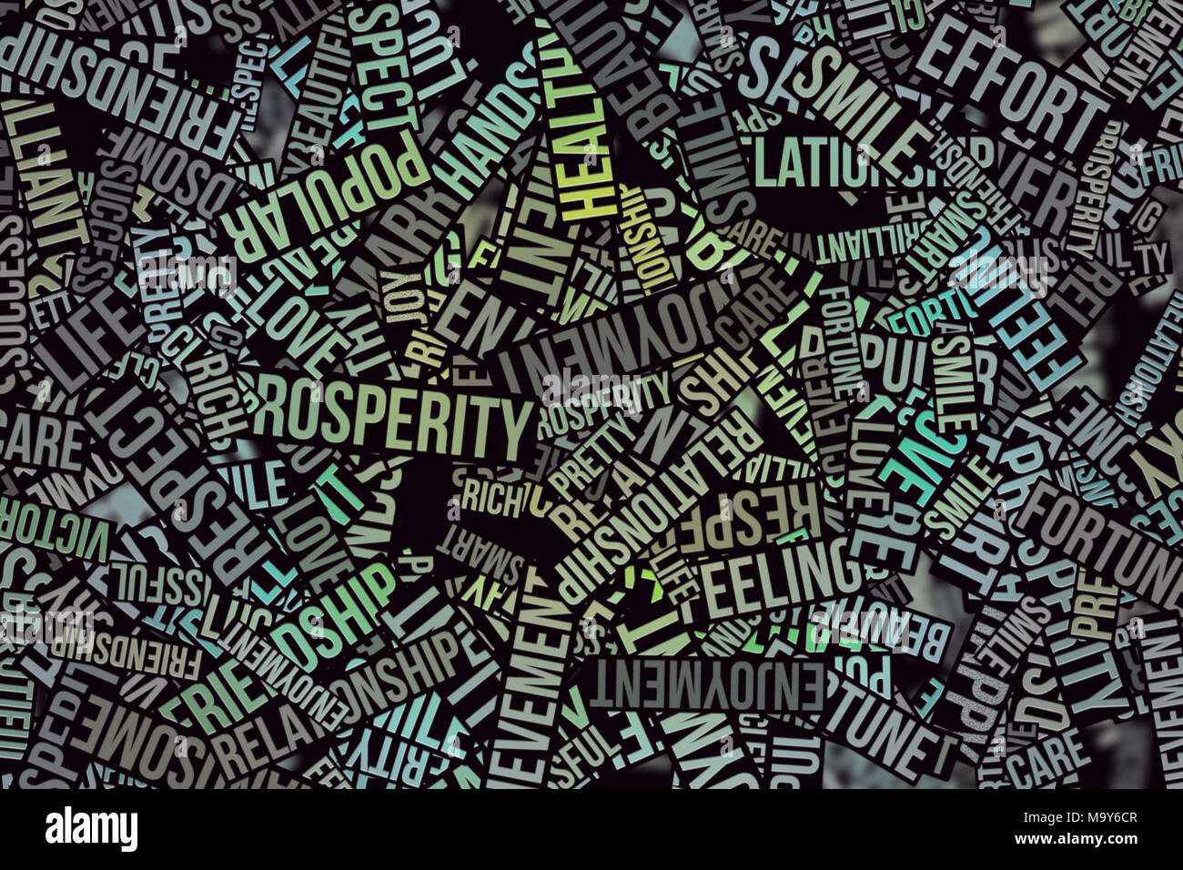 Happy word cloud, abstract embossed, for web page, graphic design ...