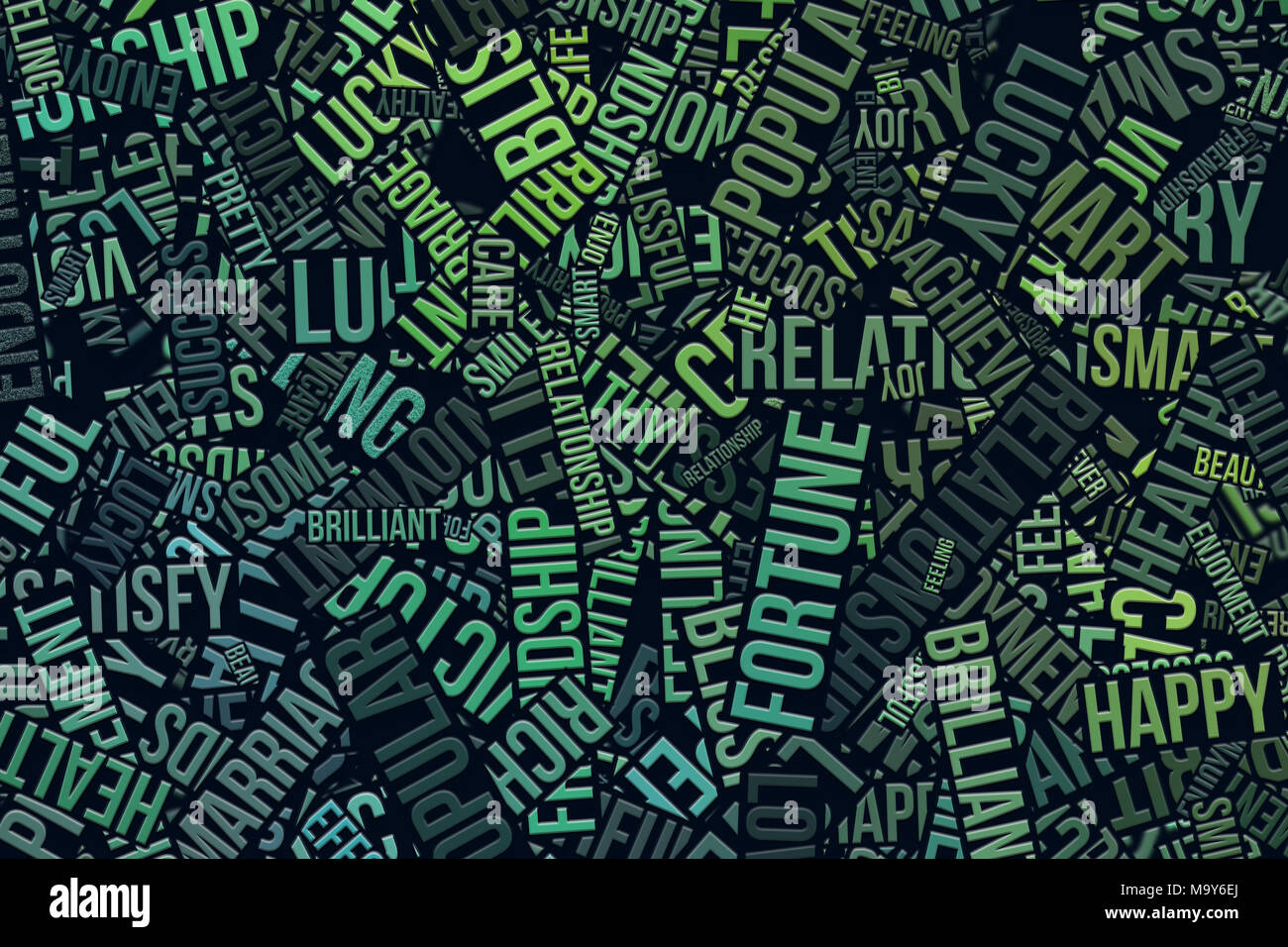 Happy word cloud, abstract embossed, for web page, graphic design ...