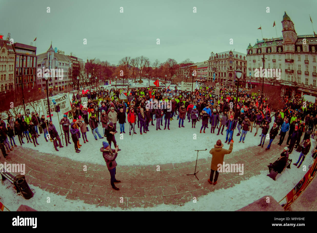 Norwegian people hold flag hi-res stock photography and images - Alamy