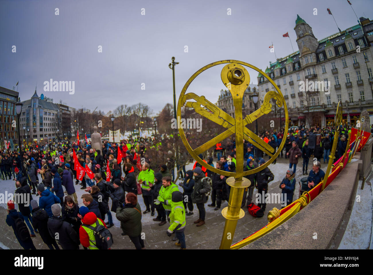 Norwegian people hold flag hi-res stock photography and images - Alamy