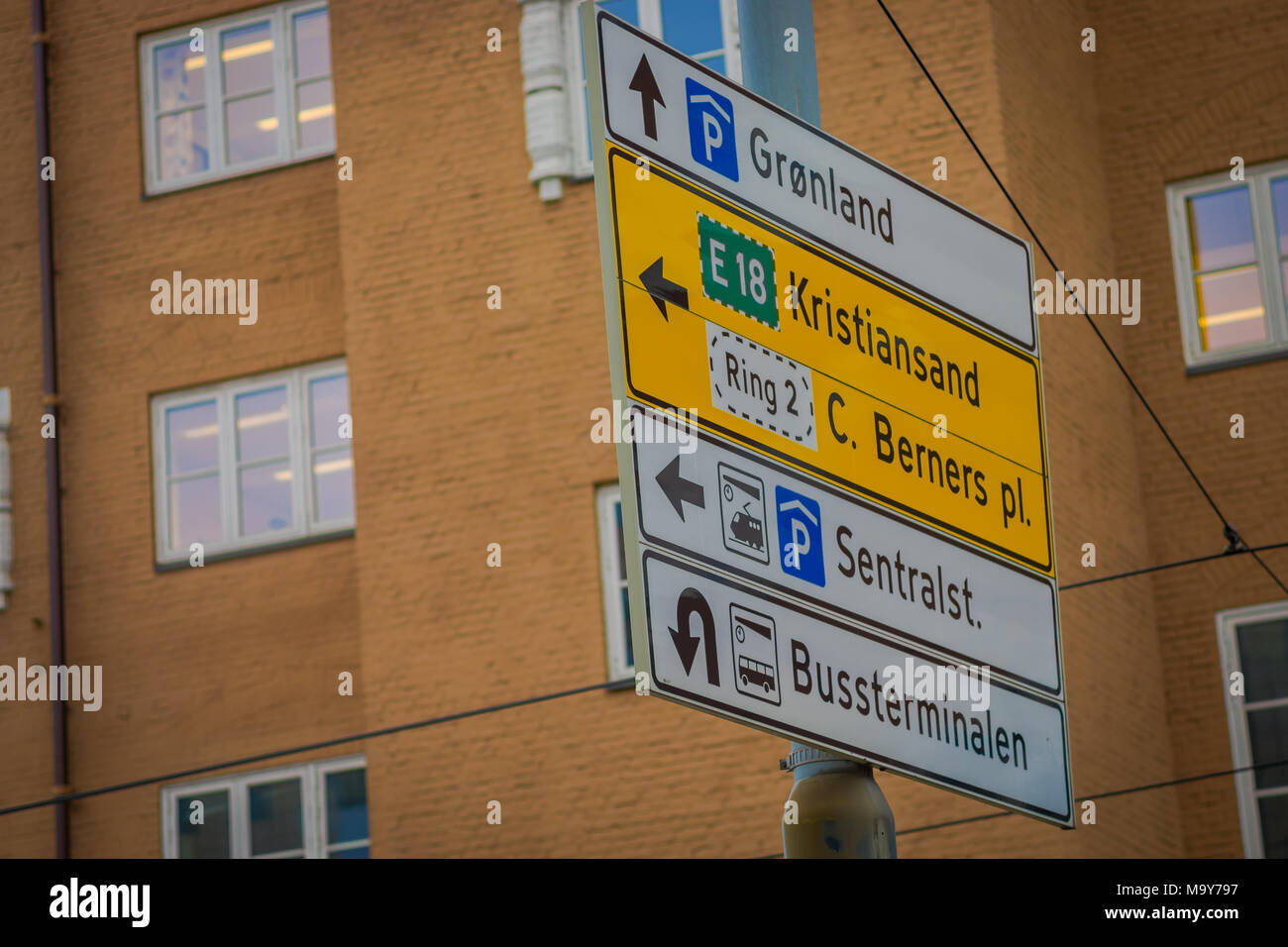 Oslo road signs hi-res stock photography and images - Alamy