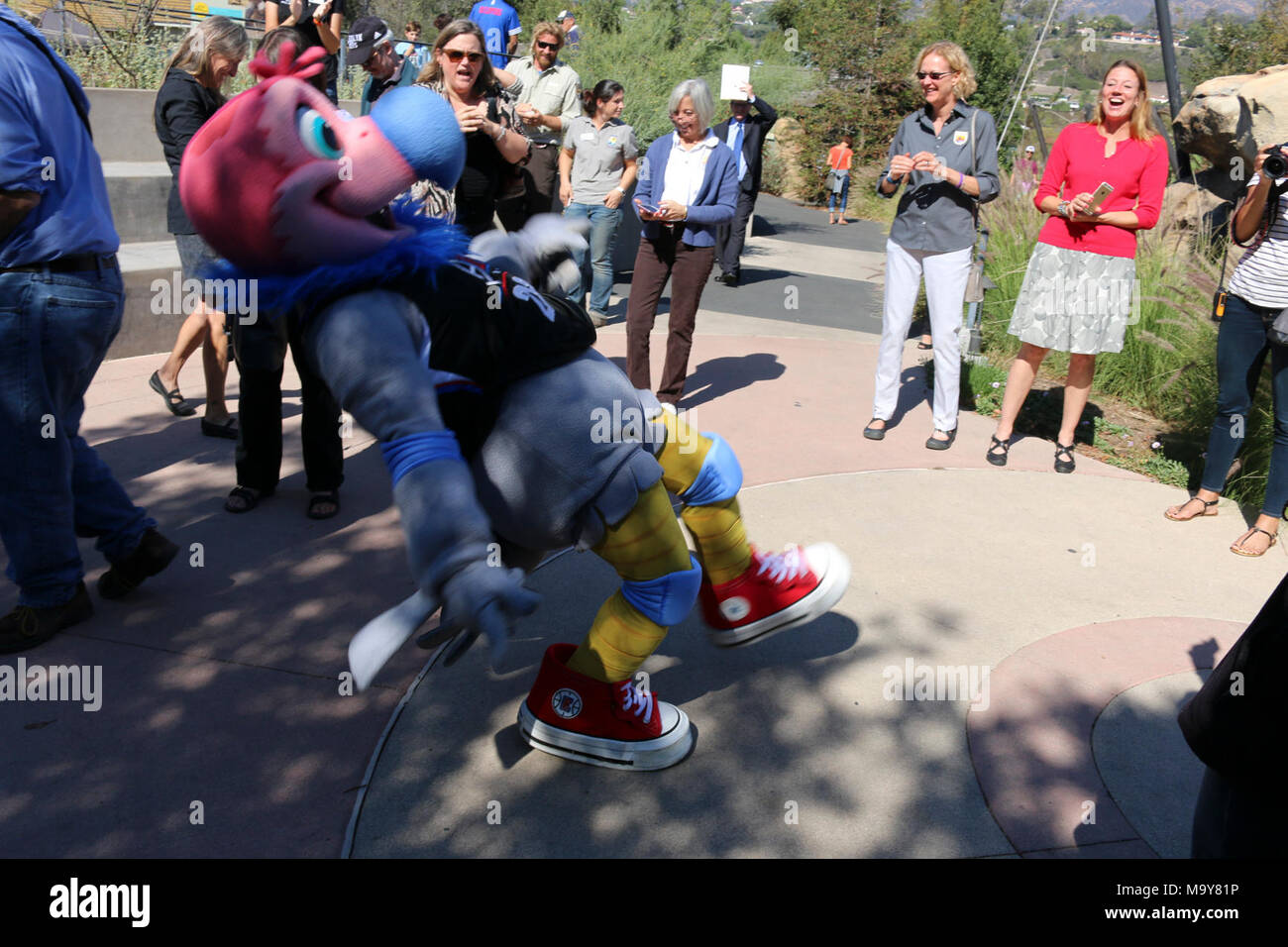 Chuck the Condor entertains the crowd at launch event for. Ashley ...