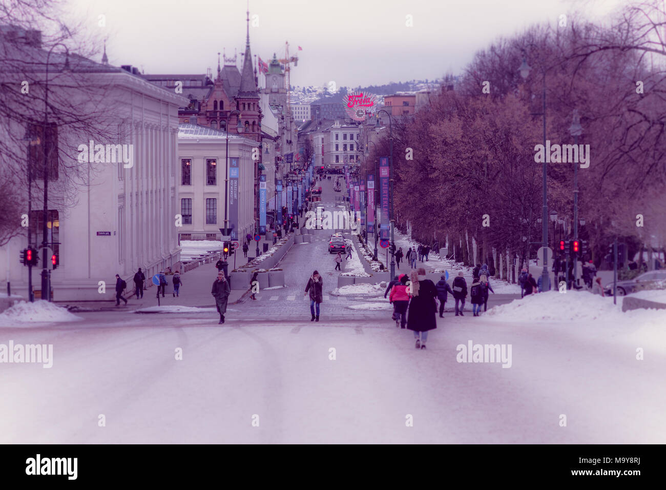 Downtown oslo snow hi-res stock photography and images - Alamy