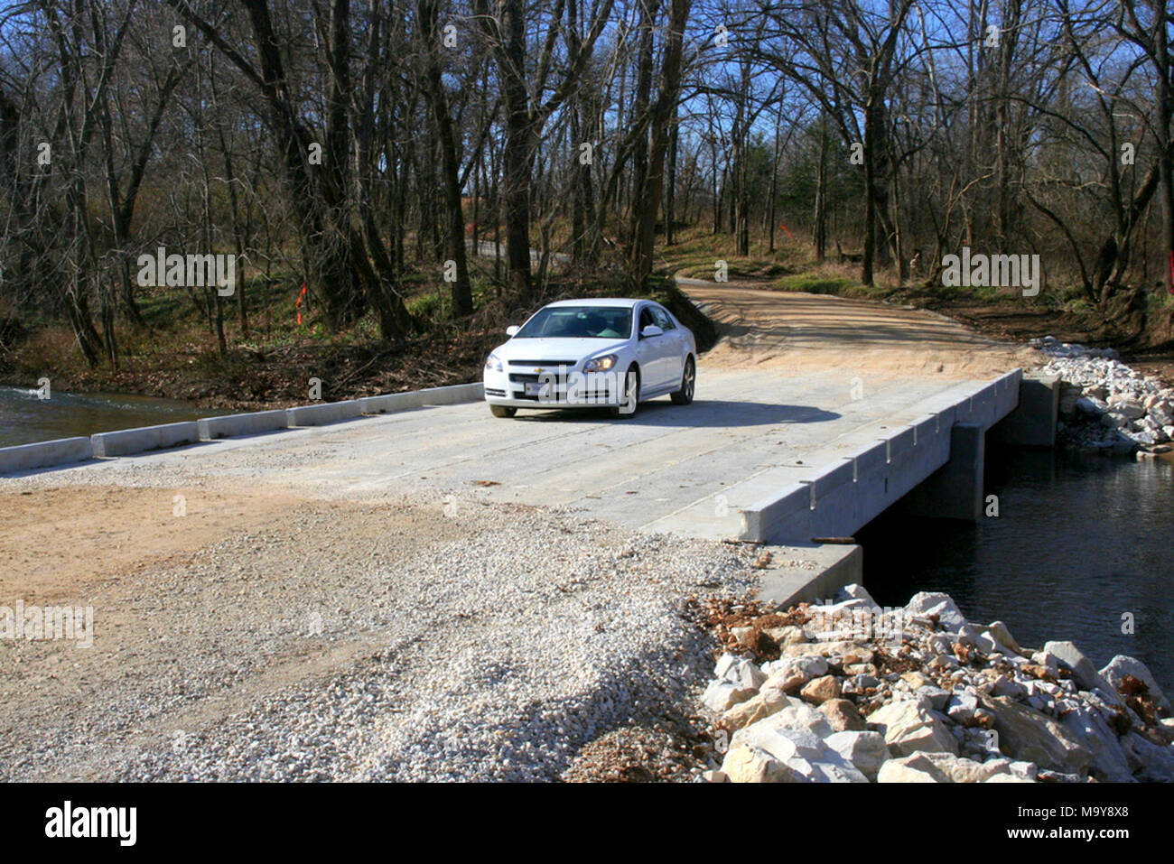 Driving Over the New Bridge Stock Photo - Alamy