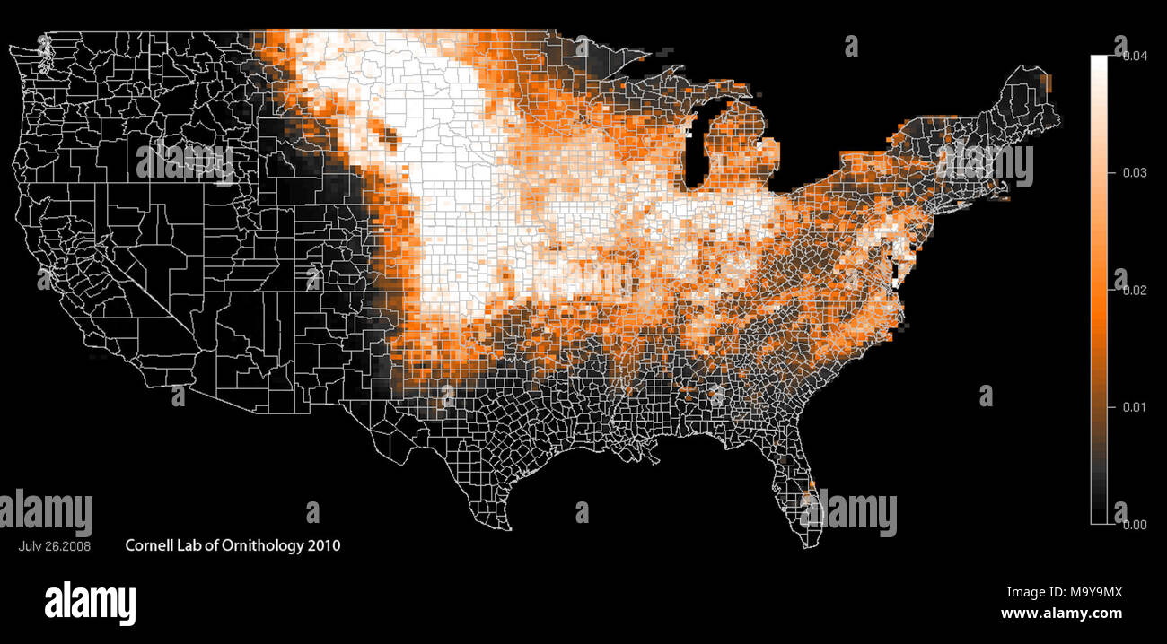 Grasshopper Sparrow Distribution Map Stock Photo - Alamy