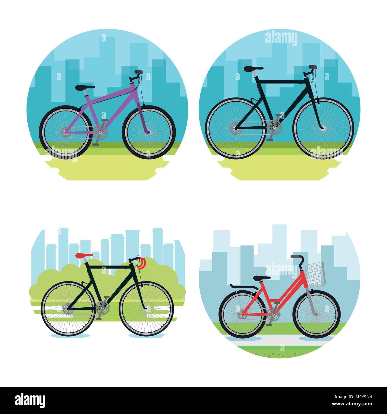 bicycle style set icons Stock Vector Image & Art - Alamy