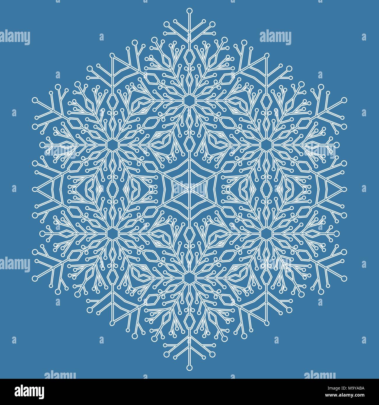 Pretty vector round snowflake hi-res stock photography and images - Alamy