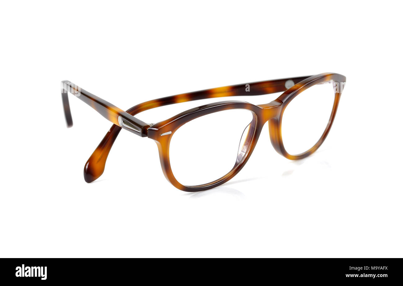 Brown Eye Glasses Isolated on White background Stock Photo - Alamy